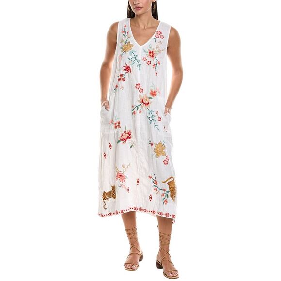 Johnny Was | Dresses | Johnny Was Womens Linen Tank Dress White | Poshmark